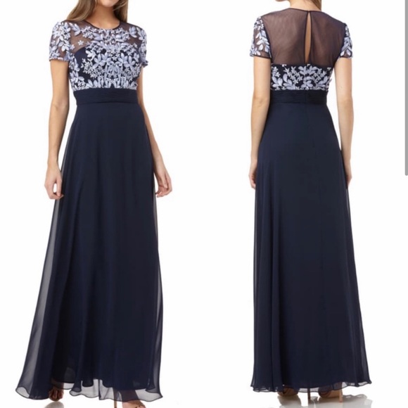 JS Collections | Dresses | Js Collections Nwt Embroidered Illusion ...